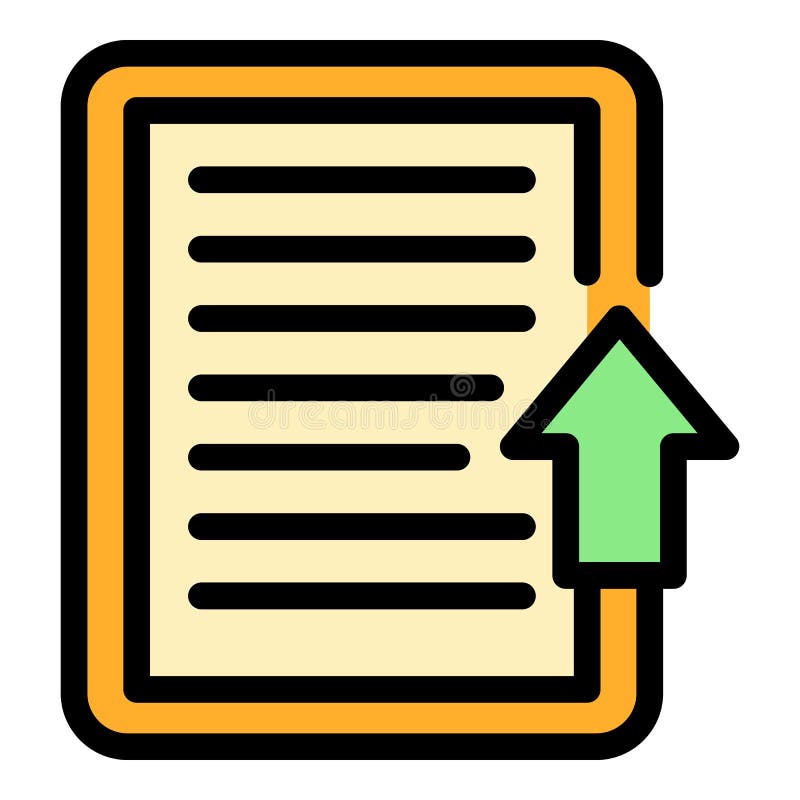 Upload Tablet Text Icon Color Outline Vector Stock Vector ...