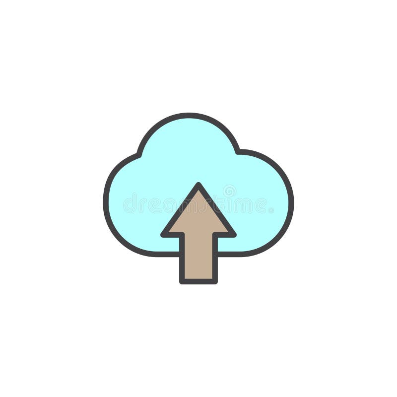 Upload To Cloud Icon in Colored Version Stock Vector - Illustration of ...