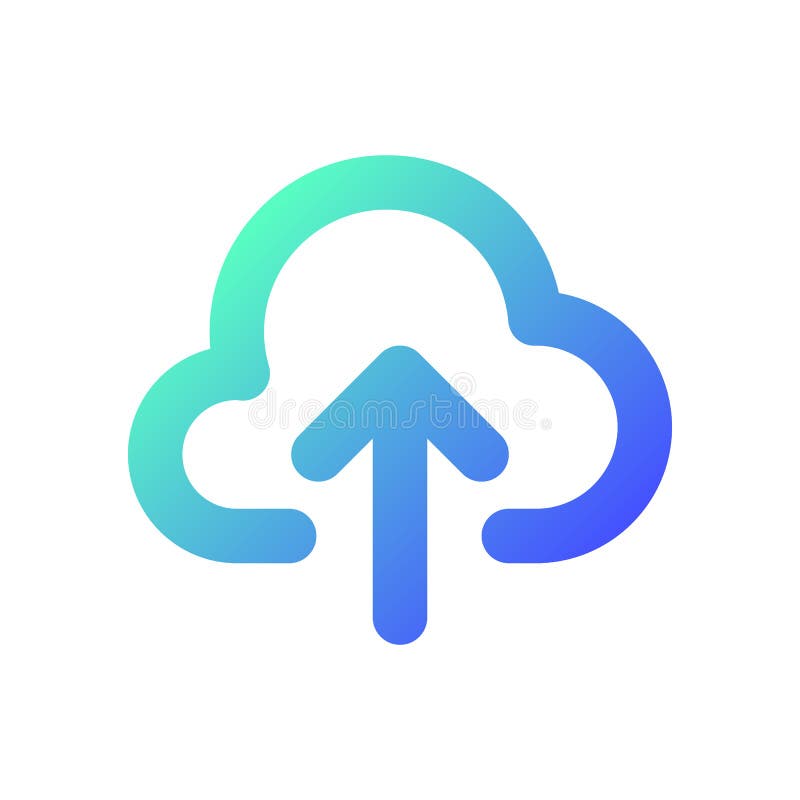 Upload To Cloud Pixel Perfect Gradient Linear Ui Icon Stock Illustration - Illustration of cloud ...