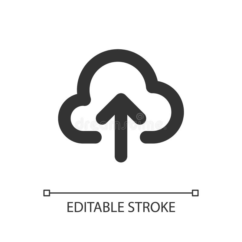 Upload To Cloud Pixel Perfect Linear Ui Icon Stock Vector - Illustration of system, linear ...