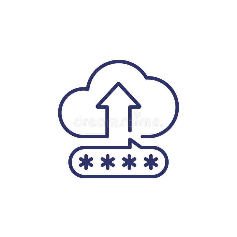 Upload To a Secure Cloud Line Icon Stock Vector - Illustration of icon ...