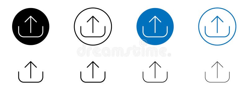 Upload vecor icon set stock vector. Illustration of outline - 340390936