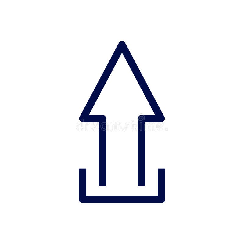 Upload Vector Icon. Arrow Up Line Art Sign Stock Vector - Illustration ...