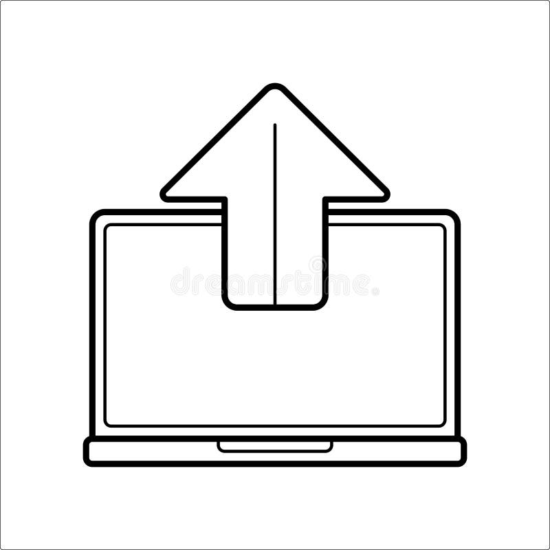 Upload Via Laptop, Backup Data so it is Not Easily Lost. Stock Vector ... Upload Via Laptop, Backup Data so it is Not Easily Lost. Stock Vector ...