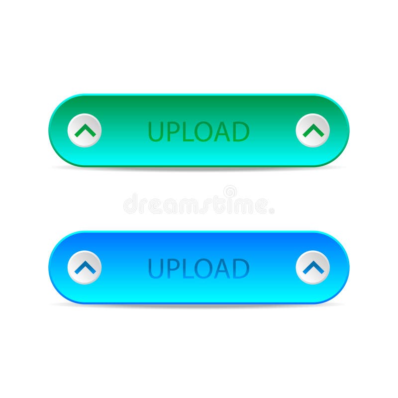 Upload Web Buttons, Vector Design. Vector Illustration Stock Vector - Illustration of isolated ...