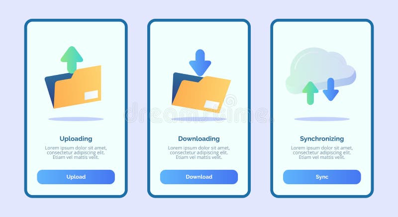 Uploading Downloading Synchronizing for Mobile Apps Template Banner ...