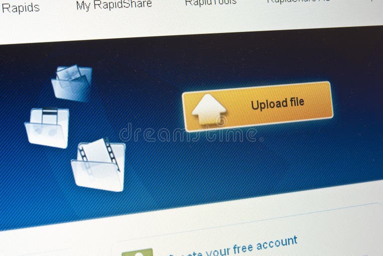 Uploading File Screen from Megauploade.com Site Editorial Image - Image ...