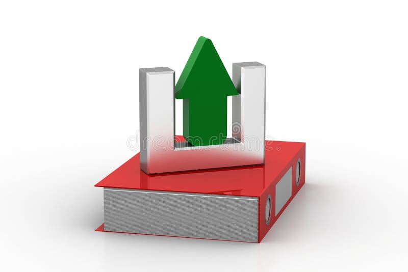 Uploading Icon with Computer File Folder Stock Illustration ...