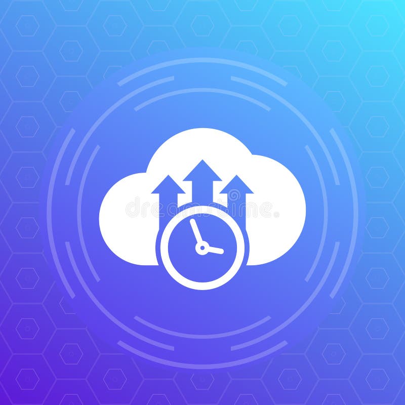 Uploading To a Cloud Line Icon, Vector Stock Vector - Illustration of ...