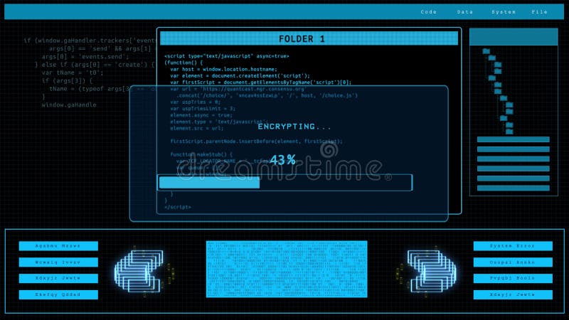 Computer Screen with Encrypted Fast Typing Coding Symbols Loop Animation. Stock Video - Video of ...