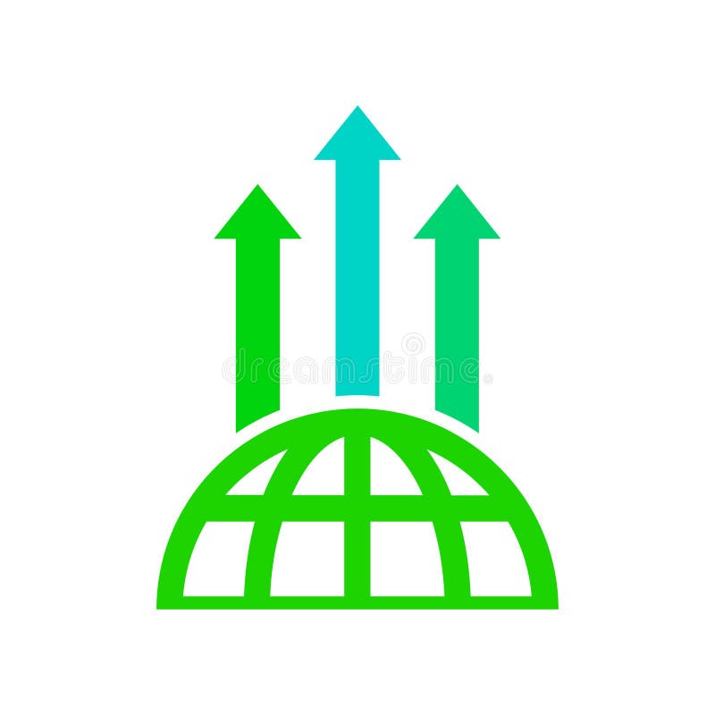 Upper Arrows on Top of a Half Globe Icon Stock Vector - Illustration of ...