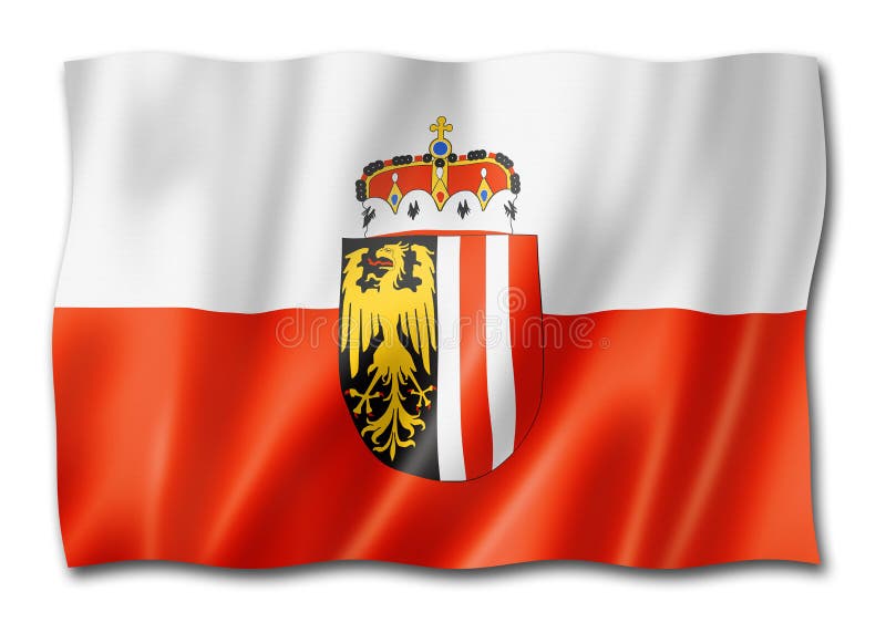 Upper Austrian Land Flag, Austria Stock Illustration - Illustration of ...