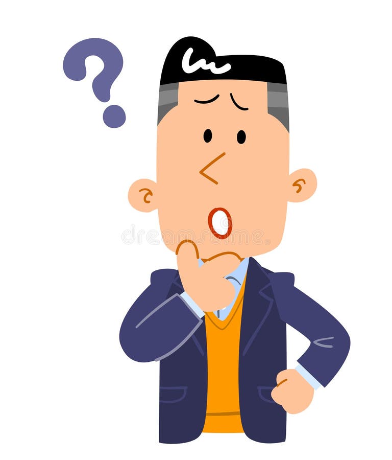 Upper Body of Man in Jacket with Doubt Stock Vector - Illustration of ...