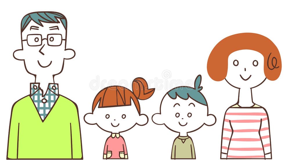 Upper Body Side-by-side for a Family of Four Stock Vector ...