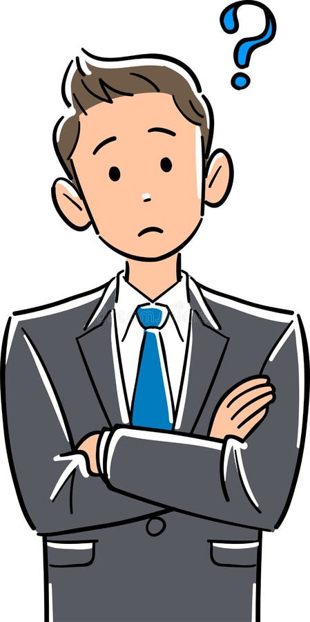 Upper Body of a Young Businessman Thinking with Folded Arms Stock ...