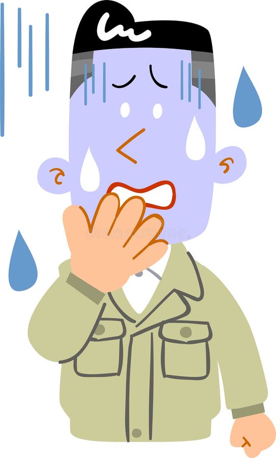 The Upper Body of a Young Man Wearing Work Clothes with a Pale ...