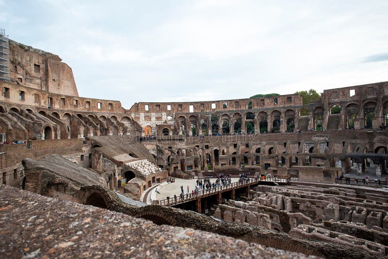 Upper Bowl of the Colosseum in Rome Stock Photo - Image of view ...