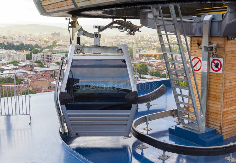 The Upper Cable Car Station. Tbilisi Stock Image - Image of cable ...