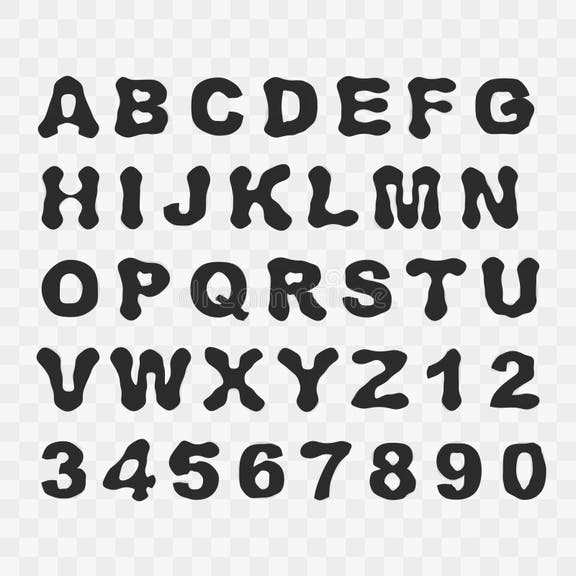 Upper Case Alphabet Letters and Numbers Stock Vector - Illustration of ...