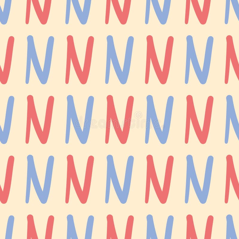 Upper Case Letter N Vector Repeat Pattern Stock Vector - Illustration ...