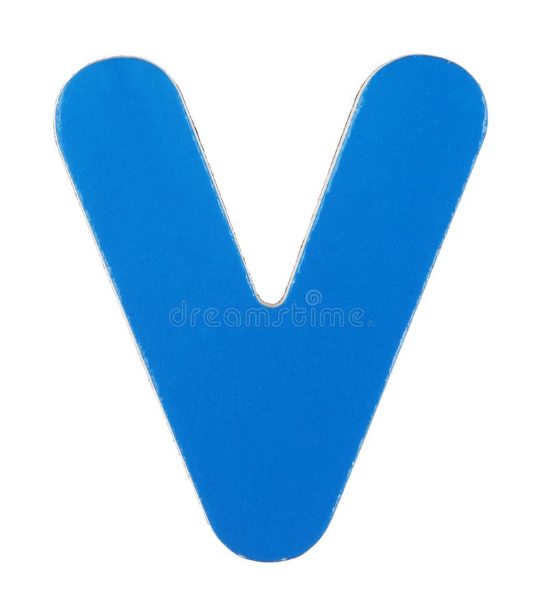 Upper Case V Magnetic Letter on White with Clipping Path Stock Photo ...