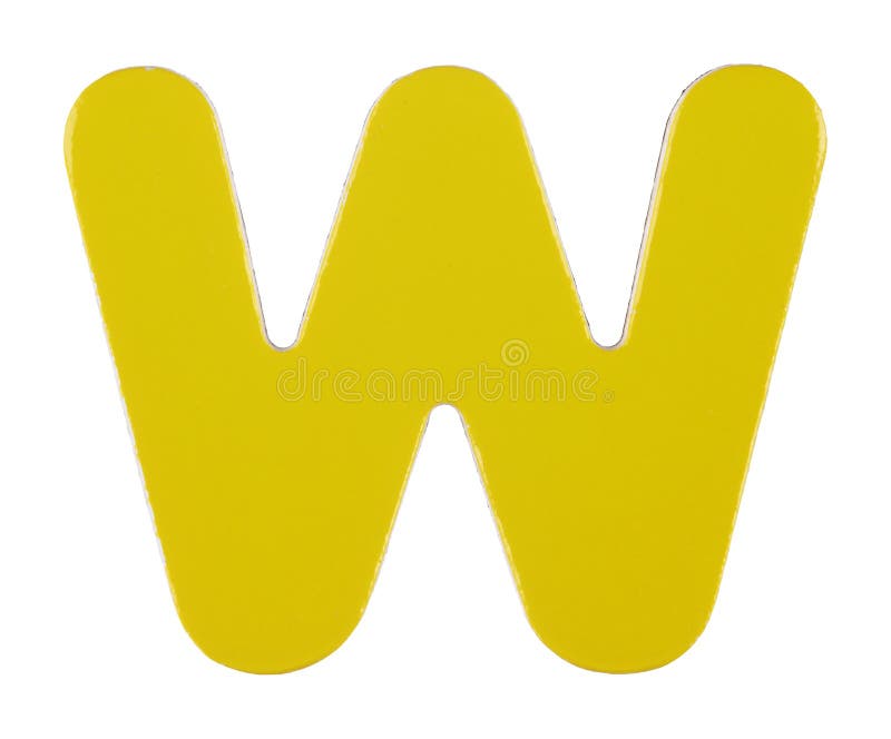 Upper Case W Magnetic Letter on White with Clipping Path Stock Photo ...