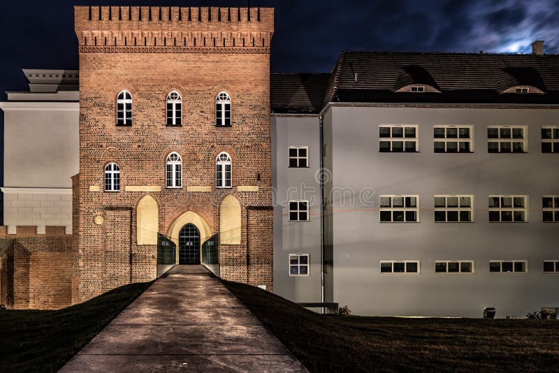 Upper Castle Under a Cloudy Sky in the Evening in Opole, Poland Stock ...