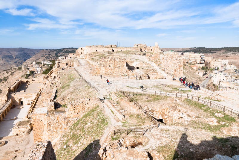 Upper Court of Ancient Castle Kerak, Jordan Stock Photo - Image of ...