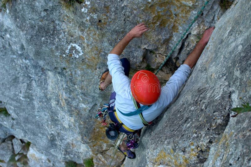 Climber Climbs through a Route in the Sixth Degree Editorial Photo ...