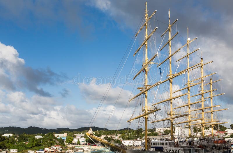 Upper Decks and Masts on a Five Masted Clipper Stock Image - Image of ...