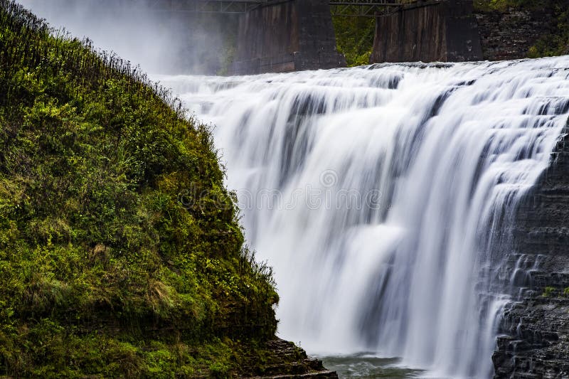 Upper Falls at Letchworth State Park - Waterfall - New York Stock Photo ...