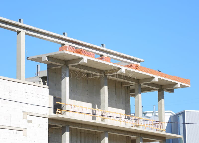 Upper Floor of a Modern Apartment Building Under Construction Stock ...
