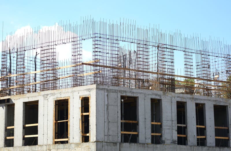 Upper Floor of a Modern Apartment Building Under Construction Stock ...