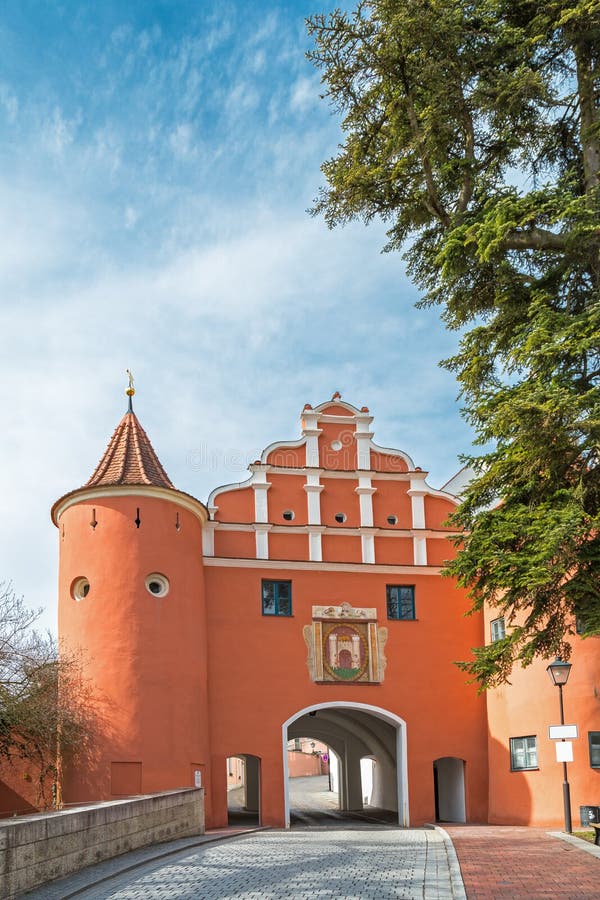 Upper Gate, Medieval City Gate in Neuburg Stock Photo - Image of ...