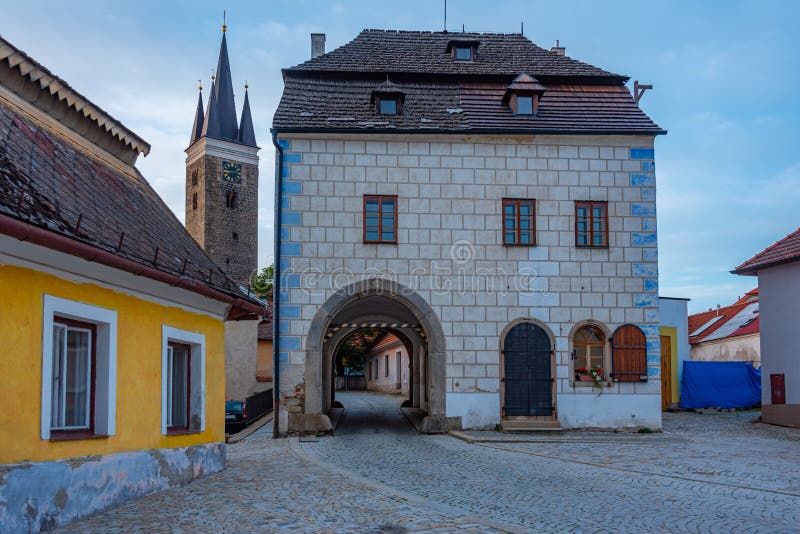 Upper Gate at Telc in Czech Republic Stock Image - Image of colorful ...