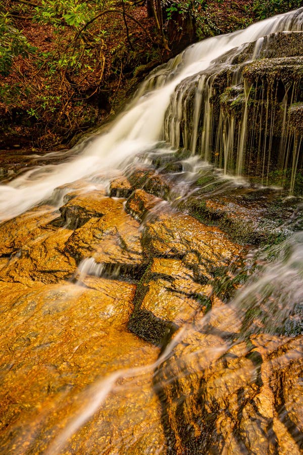 Upper Glen Cannon Falls from Sideways View Stock Image - Image of ...