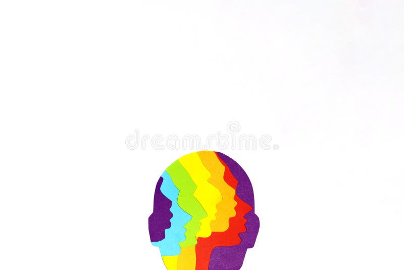 The Upper Half of the Human Face Cut Out of Rainbow Paper Stock ...