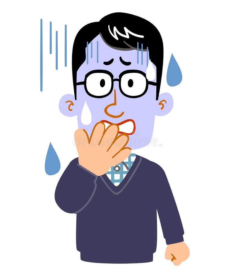 Turn Pale And Worried, Pointing To The Top With The Index Finger ...