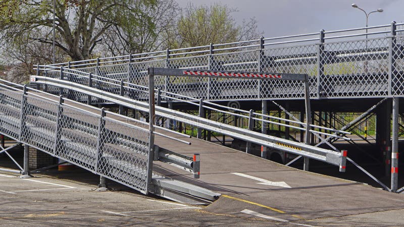 Upper level parking ramp stock photo. Image of angle - 251192460