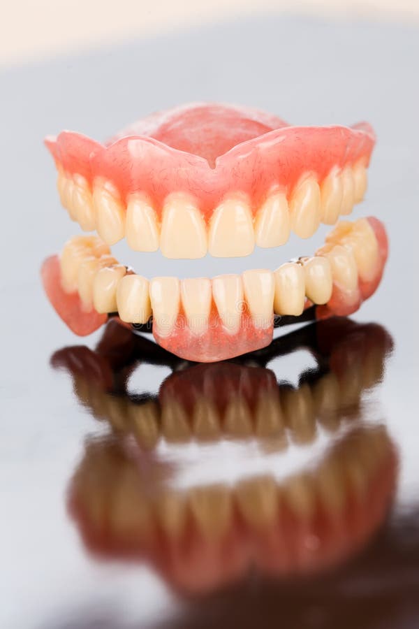Upper and Lower Dental Prosthesis Stock Image - Image of health ...