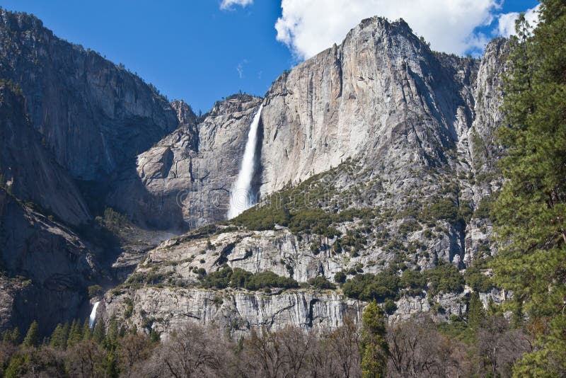 Upper and Lower Falls Yosemite National Park Stock Photo - Image of ...