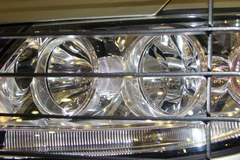 Upper and Lower Front Lights Machine Stock Image - Image of mirror ...