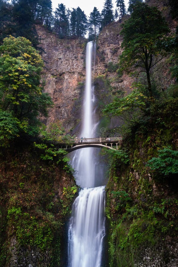 Upper and Lower Multnomah Falls in Oregon Stock Photo - Image of oregon ...