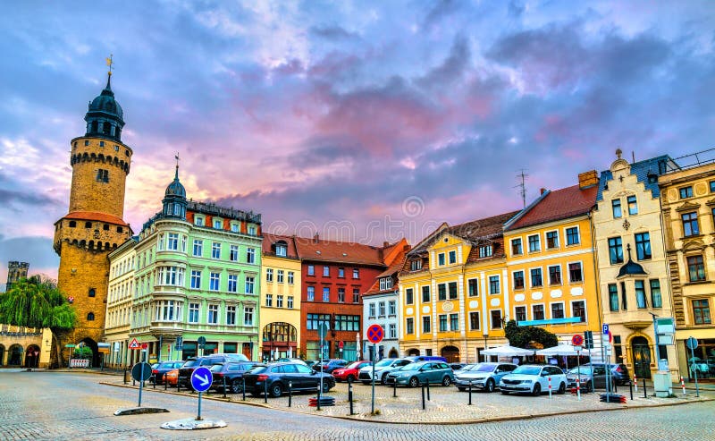 Upper Market Square in Gorlitz, Germany at Sunset Editorial Photography ...