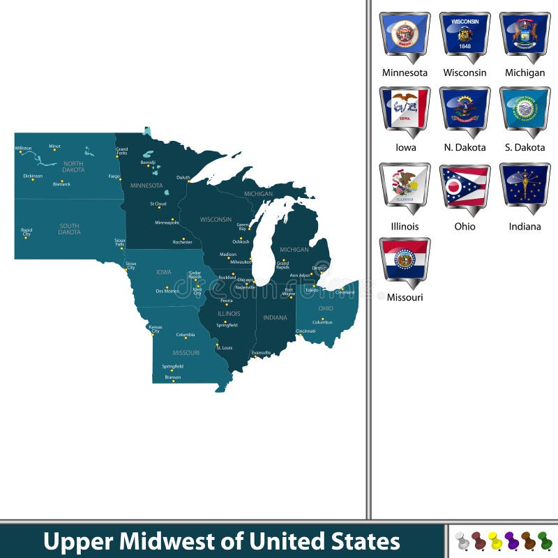 Map Midwest States Stock Illustrations – 282 Map Midwest States Stock ...