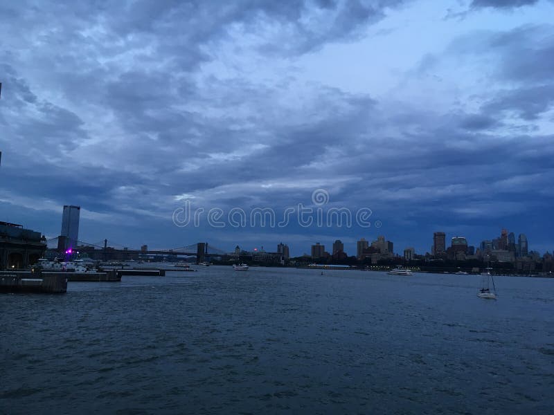 Upper New York Bay during Sunset in June in New York, NY. Stock Photo ...