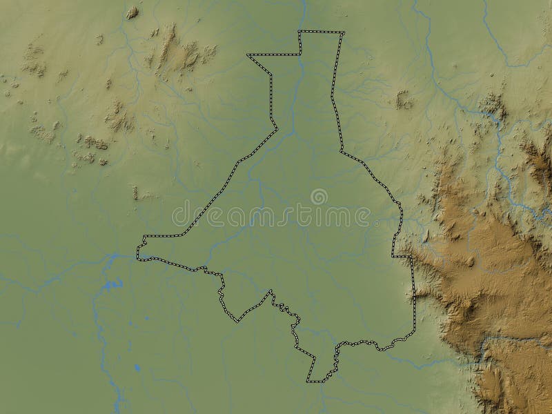 Upper Nile, South Sudan. Physical. No Legend Stock Illustration ...