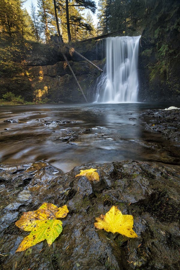 Upper North Falls in Autumn Stock Photo - Image of autumn, landscape ...
