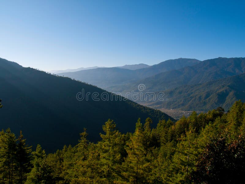 The Upper Paro Valley (Bhutan) Stock Image - Image of forest, high ...