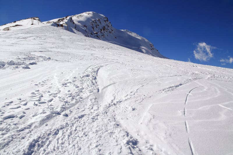 The Upper Part of Cheget Mountain Stock Image - Image of lift ...